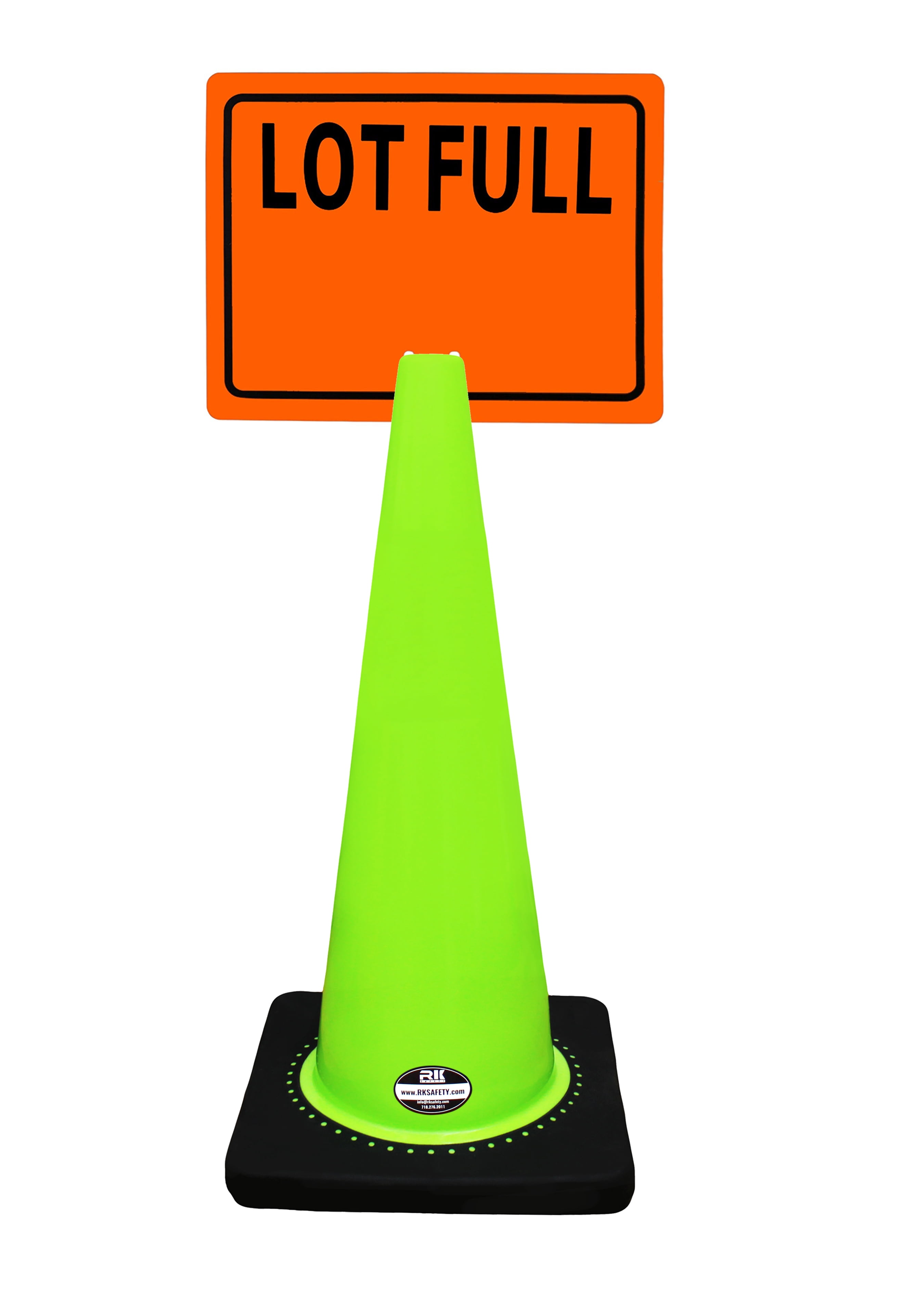 RK-Safety 28" Lime Cone, Black base without Reflective Tape, Plus Cone ...