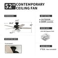 Dextrus 52in Ceiling Fan with Light, Remote, 3 Speed, Flush Mount - Oak ...