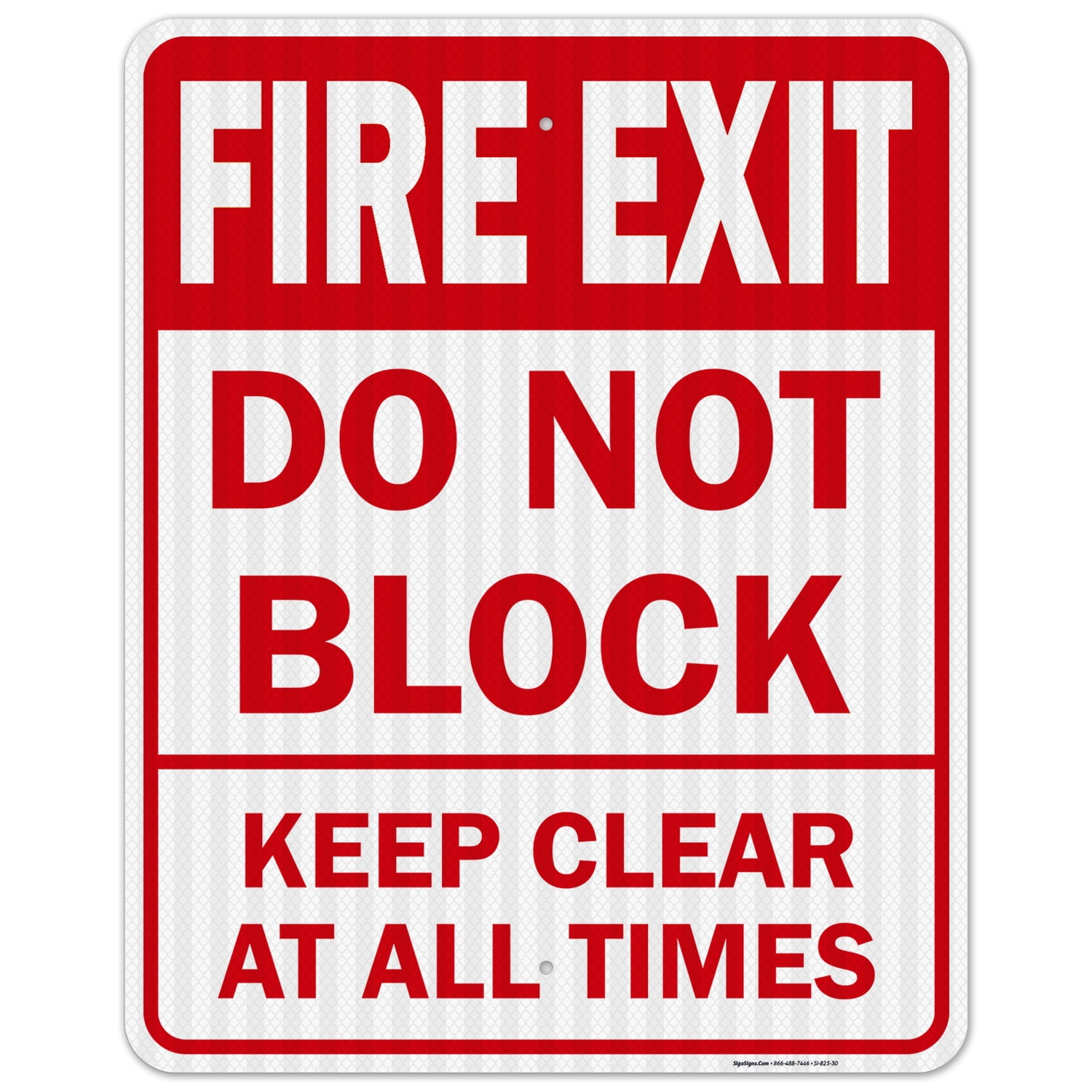 Fire Exit Sign, Do Not Block Keep Clear at All Times Safety Sign ...