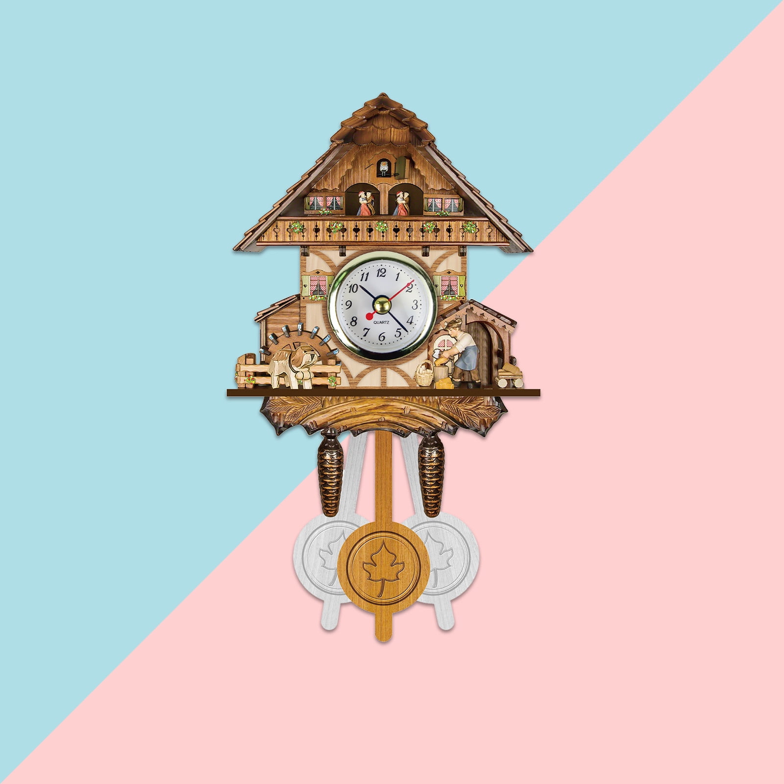 Buy Kqegk Cuckoo Cuckoo Wall Clock Chime Alarm Clock Retro Clock Wooden ...