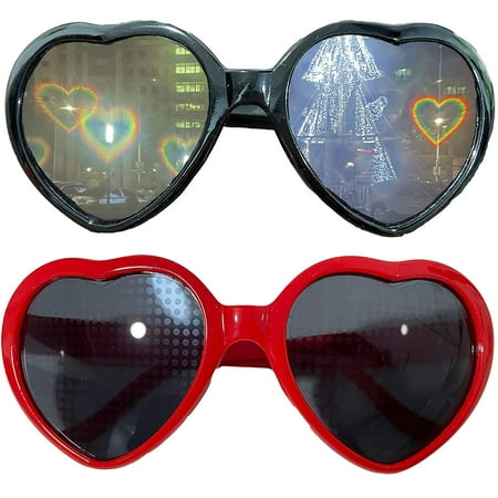 Heart Effect Diffraction Light Glasses,3D Heart-Shaped Special Effects ...
