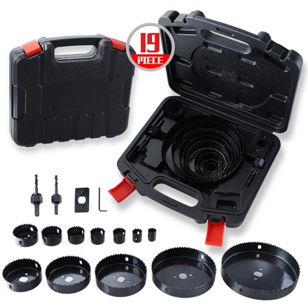 19 Pieces Woodworking Hole Opener Plastic Downlight Kit DIY Drill Bit ...