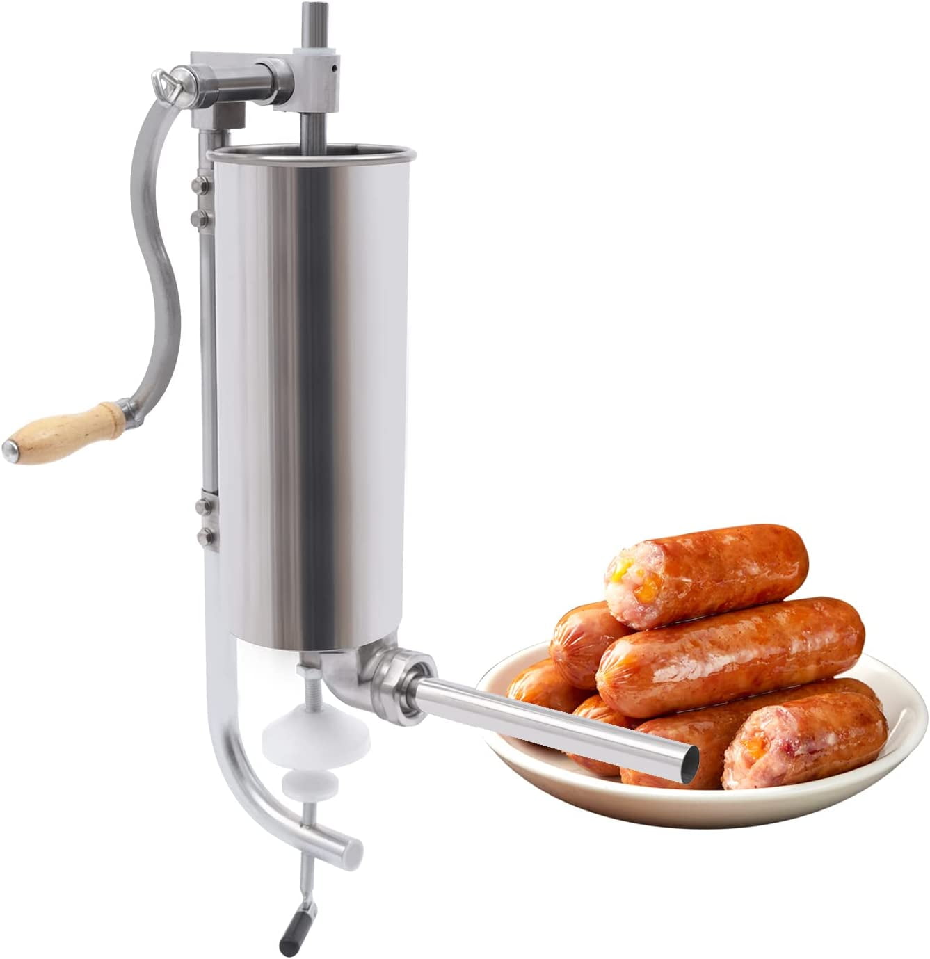 Miumaeov Countertop Sausage Stuffer 3L/6lbs Commercial Stainless Steel ...