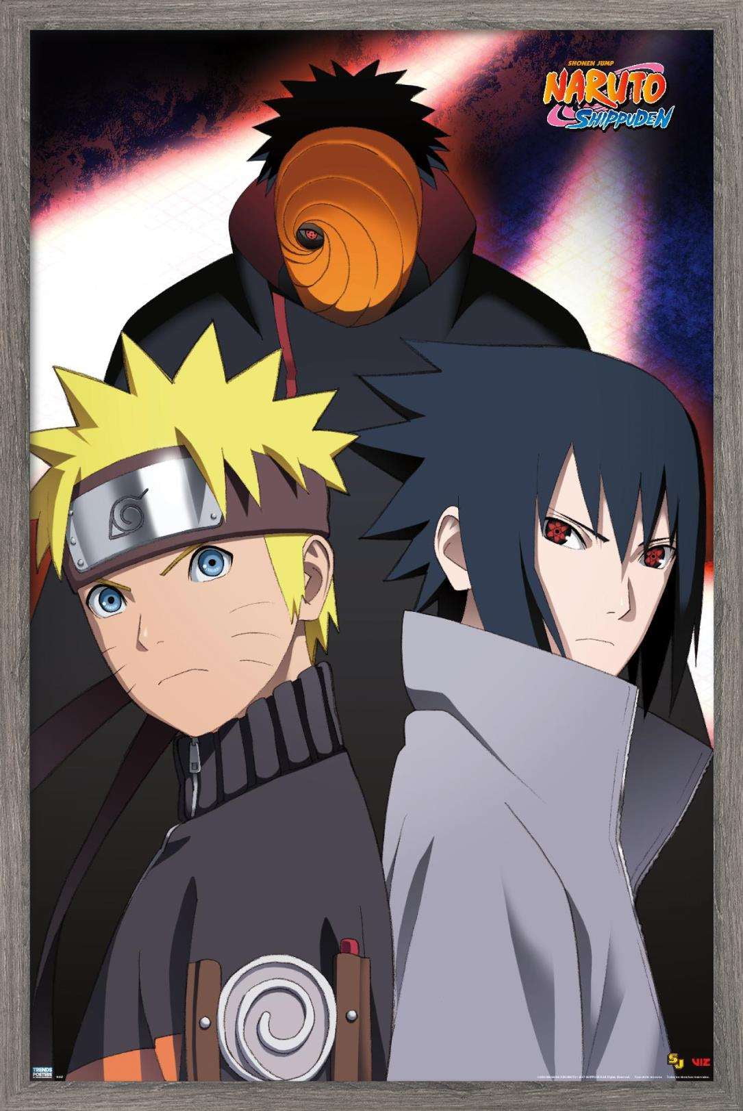 Naruto - Trio Wall Poster, 14.725" x 22.375", Framed - Walmart.com