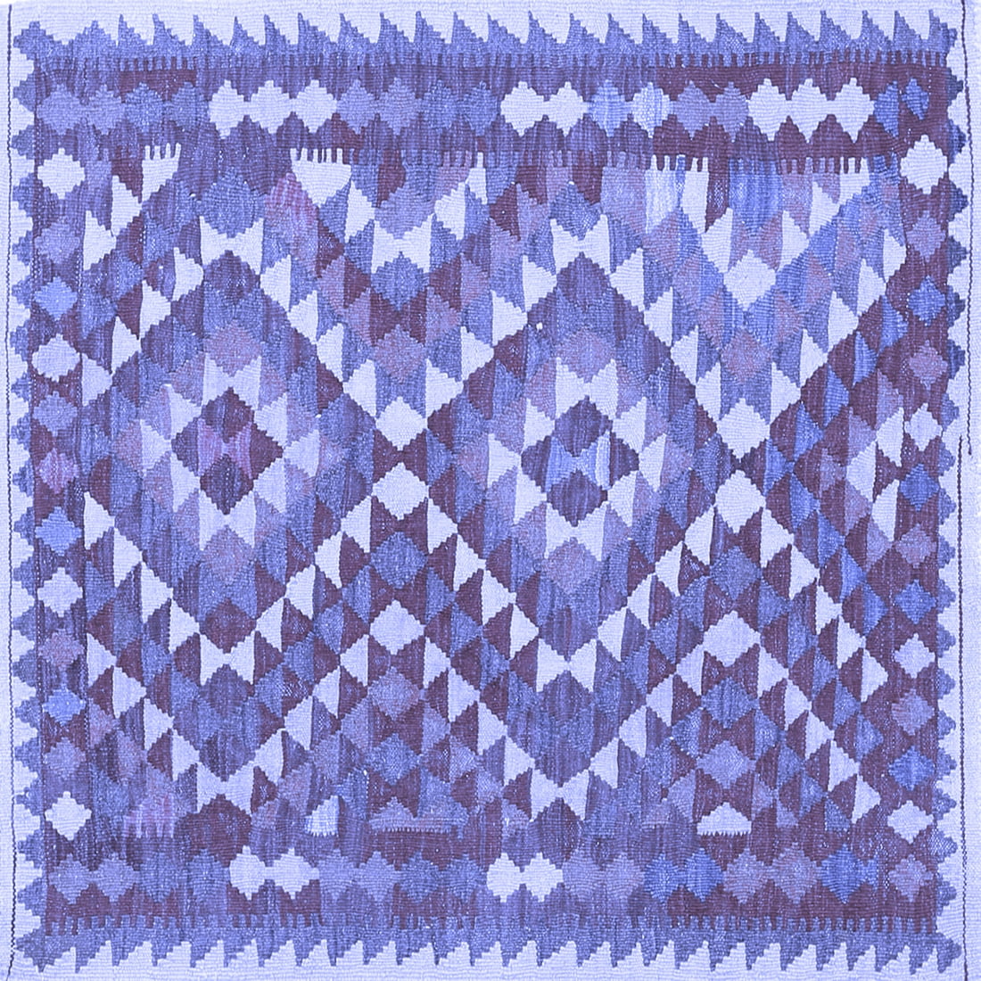 Ahgly Company Indoor Square Southwestern Blue Country Area Rugs, 6 ...