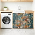 Brown Green Copper Rust Cabinet Curtains 11" W x 13" L, Abstract ...