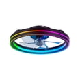 RGB Ceiling Fan with Lights, 19IN Low Profile Flush Mount Fan, Remote ...