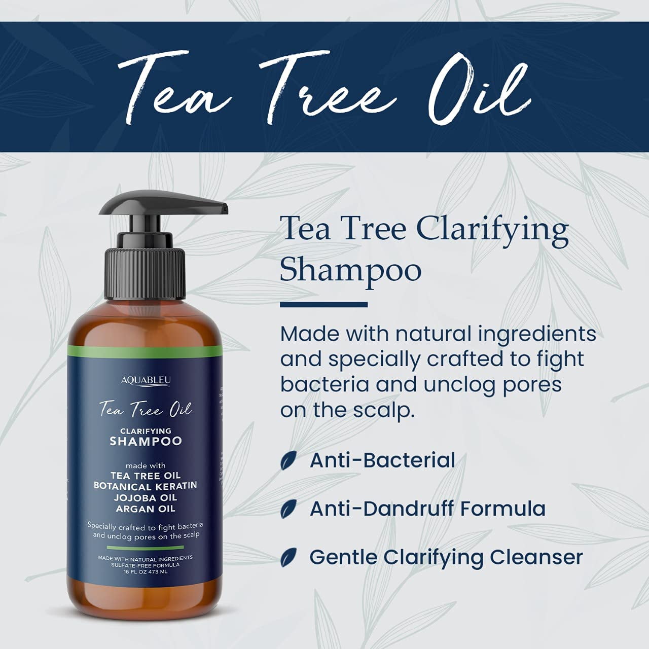 Aquableu Tea Tree Oil Shampoo – Calming, Refreshing & Gentle Clarifying ...