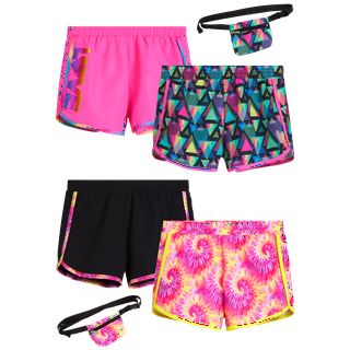 Athletic Works Girls Active Running Shorts, 2-Pack, Sizes 4-18 & Plus ...