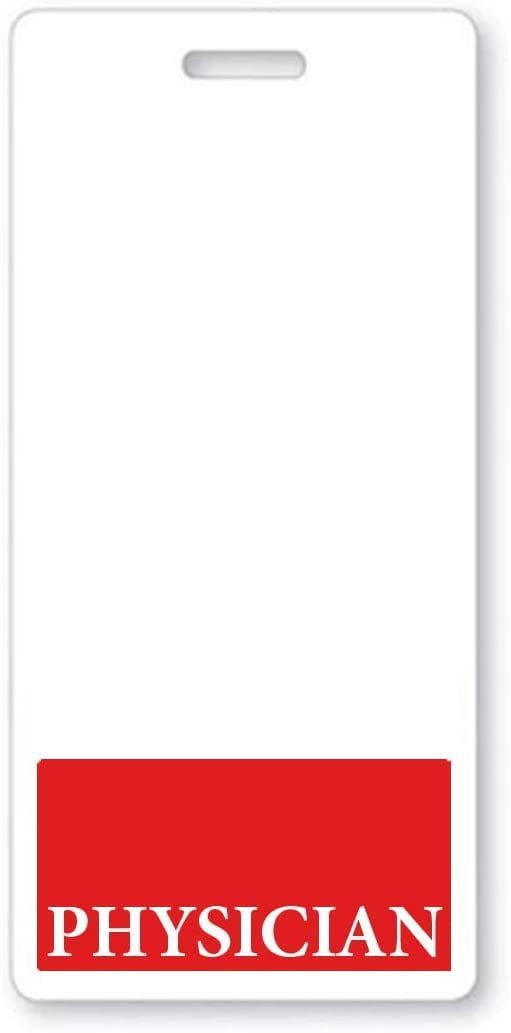 5 Pack - Red Physician Badge Buddy - Vertical - Heavy Duty Spill Proof ...