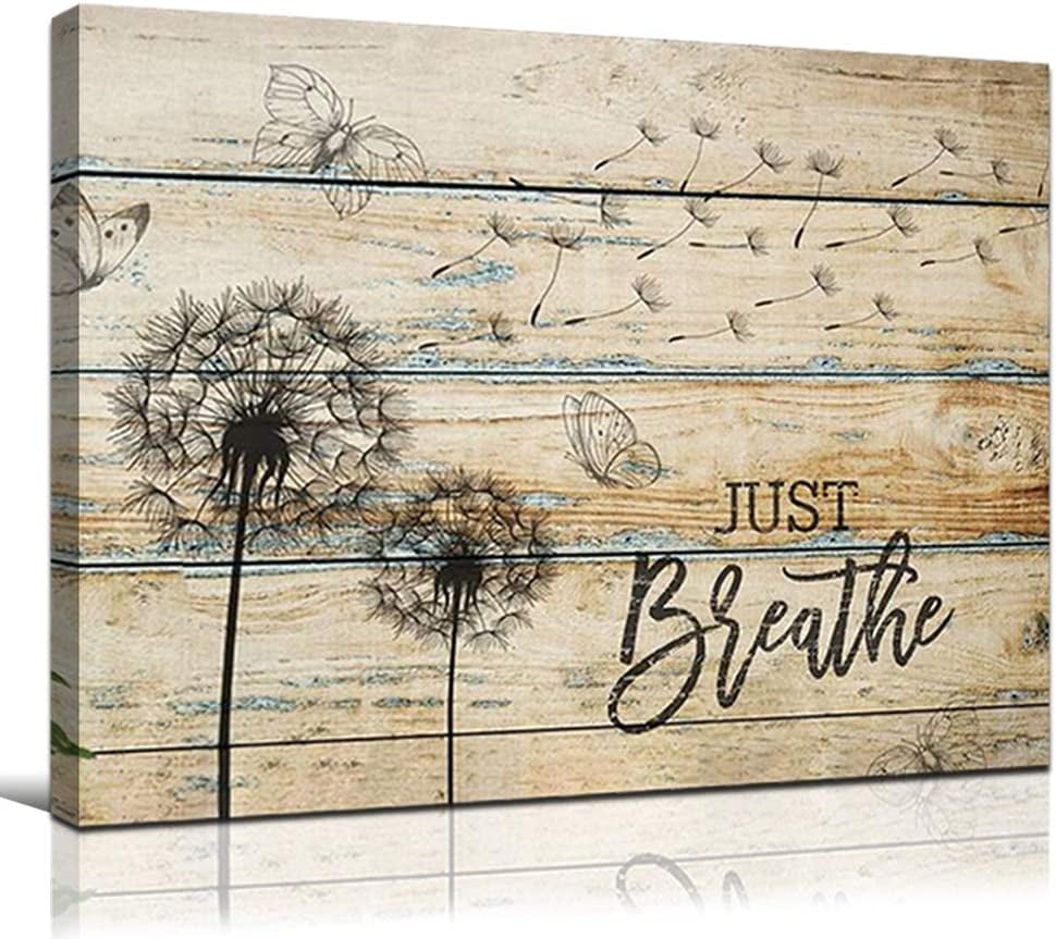 Dandelion and Butterfly Canvas Wall Art Country Style Art Prints for ...