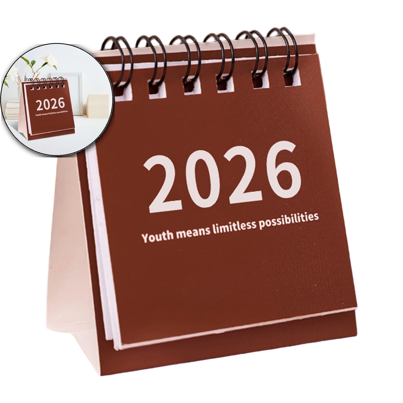 Dvruxg Mini Calendrier de Bureau 2025-2026 - Juin 2025 à Déc 2026 Petit ...