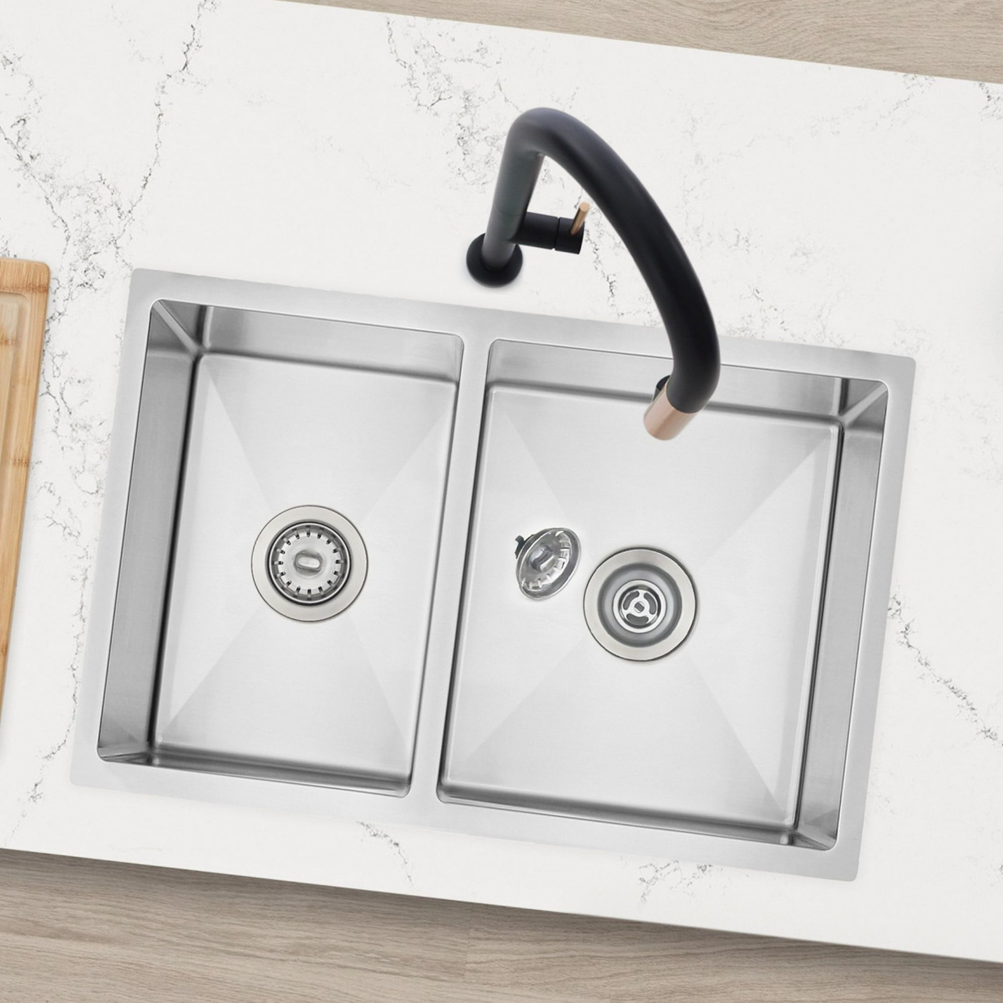 Click here for Azuni Dual Mount 27 Stainless Steel 60/40 Double B... prices