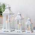 TRIROCKS Set of 3 Decorative Candle Lanterns18''&13"&10" H Hexagonal ...