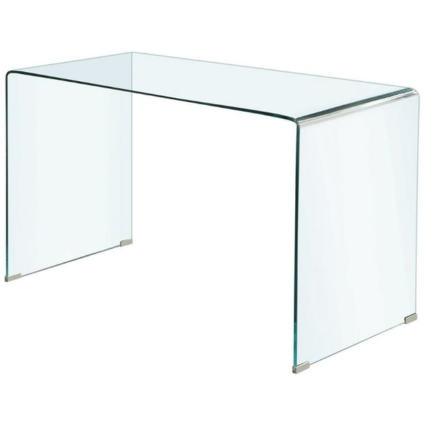 Bowery Hill Contemporary Clear Glass Writing Desk - Walmart.com