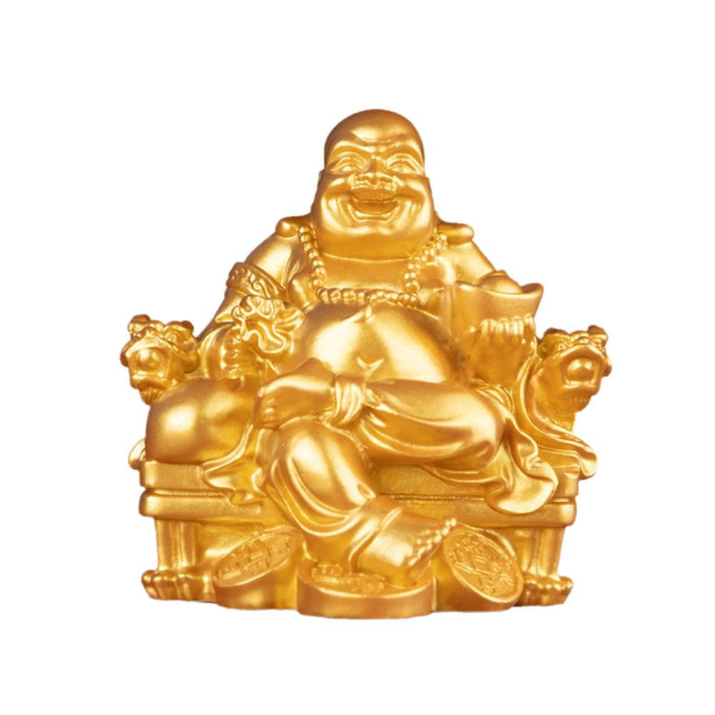 TQEHS Estatua de Buda sonriente dorada, decoración Fengshui, estatua de ...