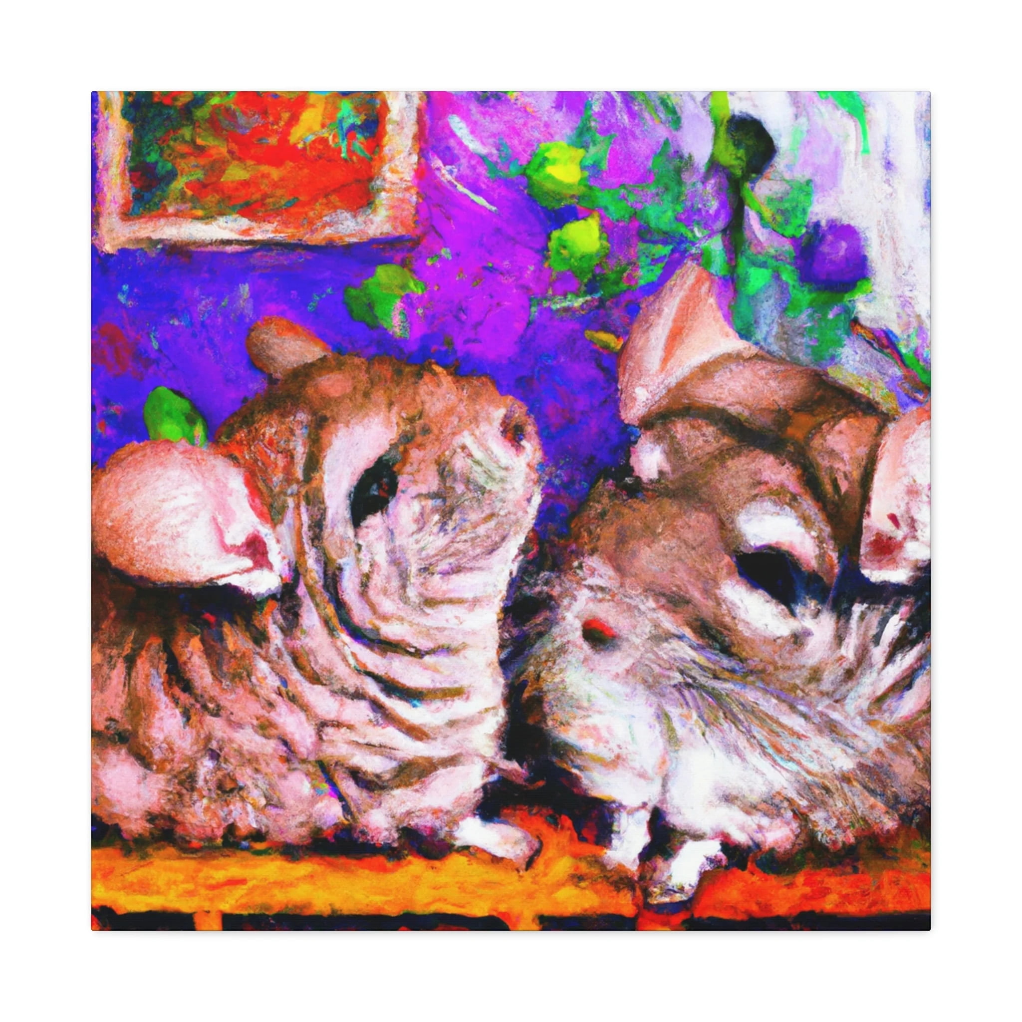 Chinchillas in Impressionism - Canvas - Walmart.com