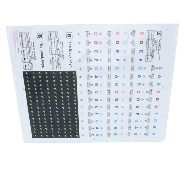 Sonew Piano Stickers For Keys,Piano Keyboard Stickers Colourful Scale ...