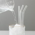 Clear Glass Straws Sets, 7" Reusable Bent & Straight Glass Straws with ...