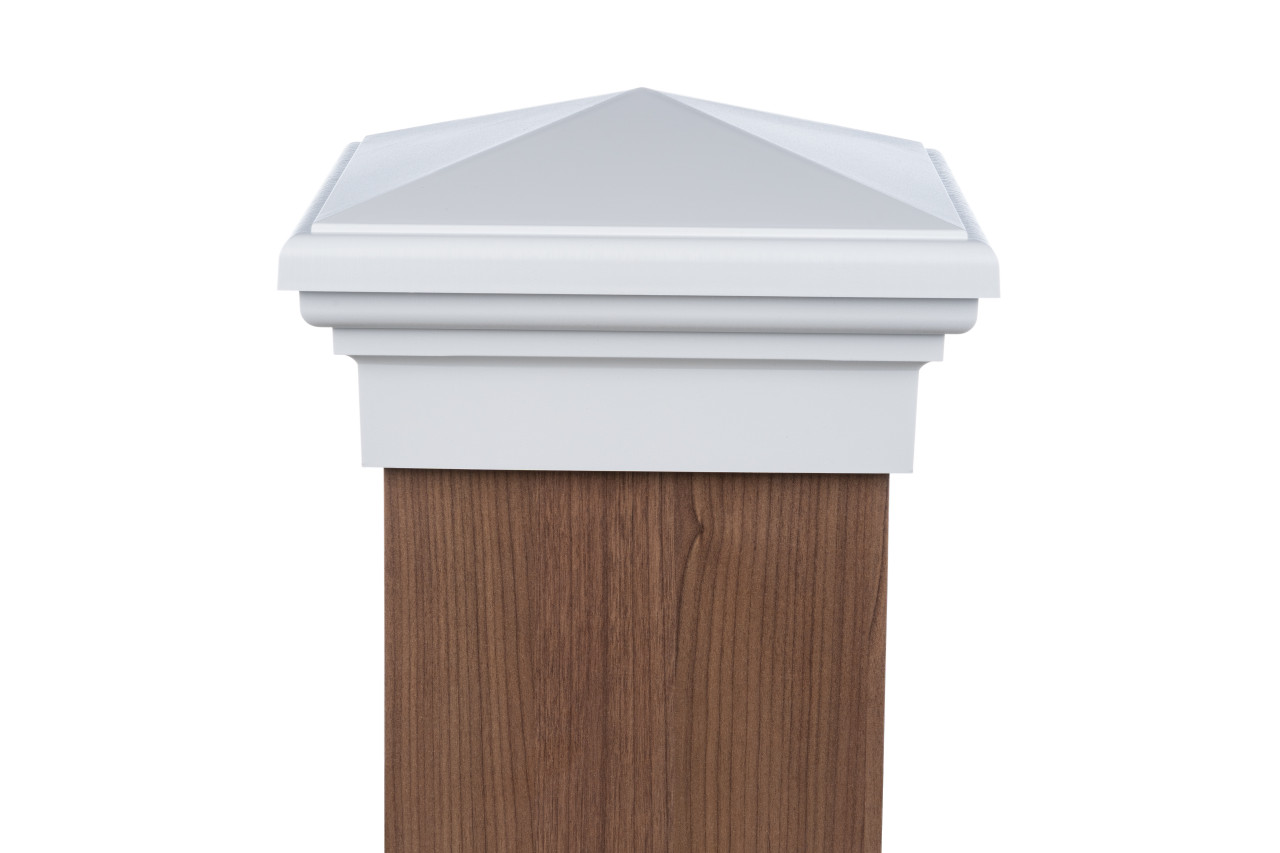 8x8 Post Cap (7.5") White New England Pyramid Top for Fences, Mailboxes ...