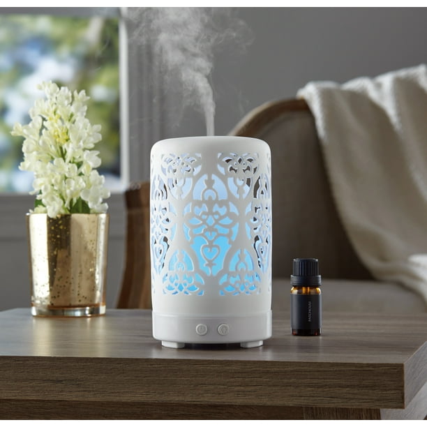 Mainstays Essential Oil Diffuser, White Scroll - Walmart.com