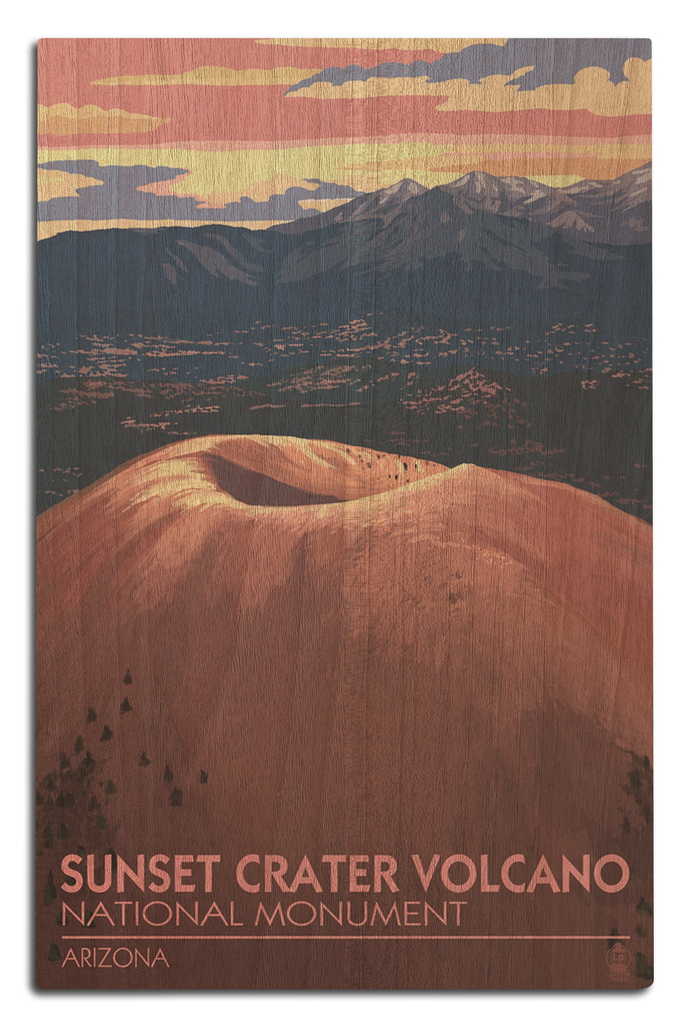 Sunset Crater Volcano National Monument, Arizona Birch Wood Wall Sign ...