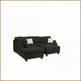 Contemporary 3-Piece Reversible Sectional Sofa with Storage Ottoman Ash Black Polyfiber | Black ...