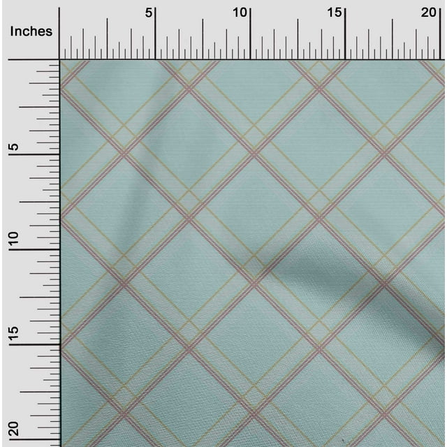 oneOone Cotton Silk Fabric Tartan Check Print Fabric By Yard 42 Inch ...