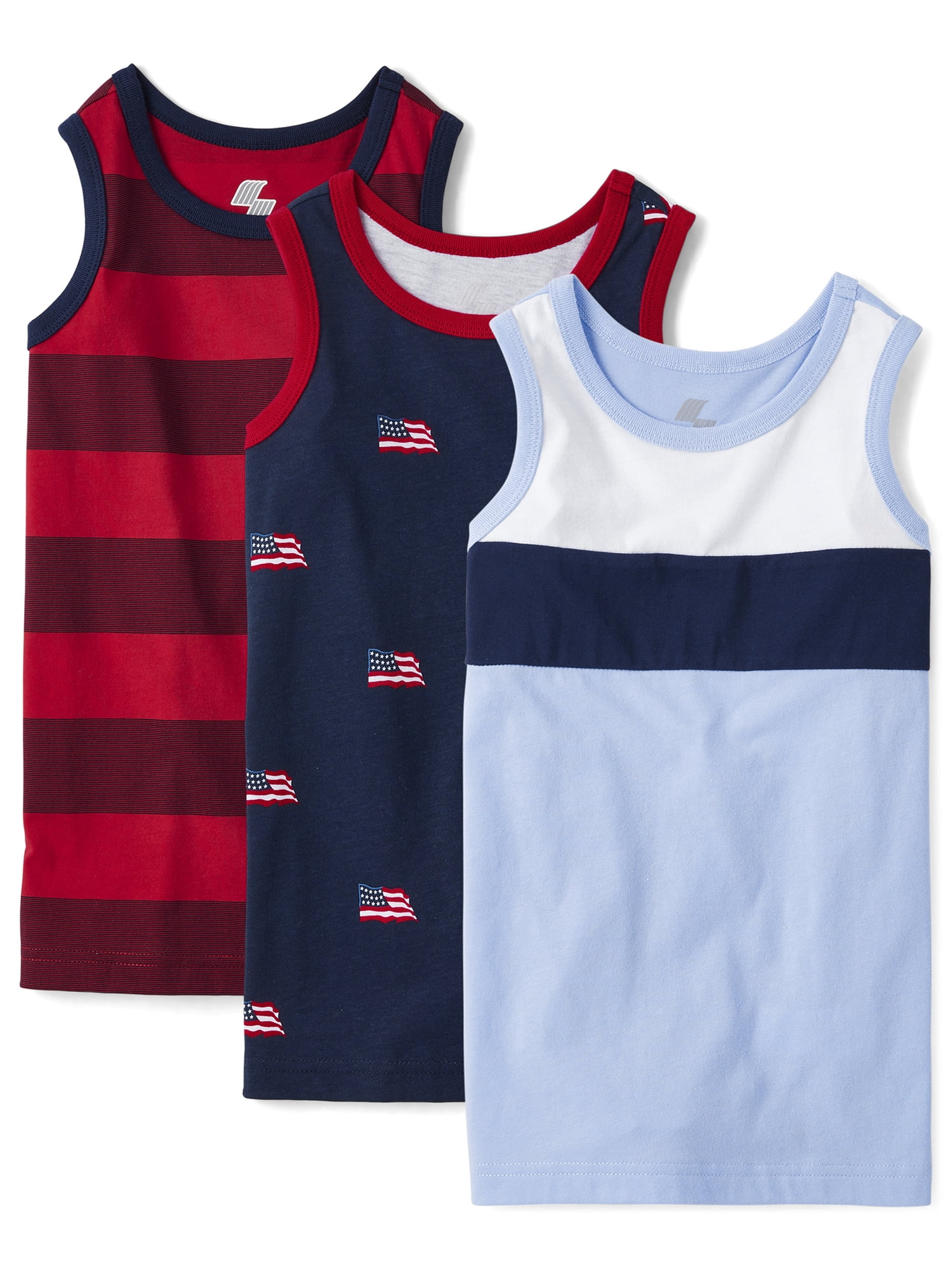The Children's Place Boys Americana Graphic Tank Tops, 3-Pack, Sizes XS ...