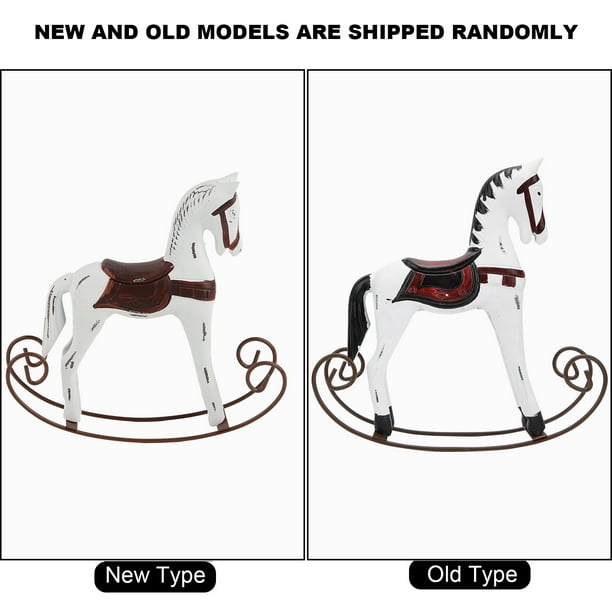 Estink Rocking Horse Toy Exquisite Painted Rocking Horse Rocking Beautiful Mediterranean Style For Kid Toddler