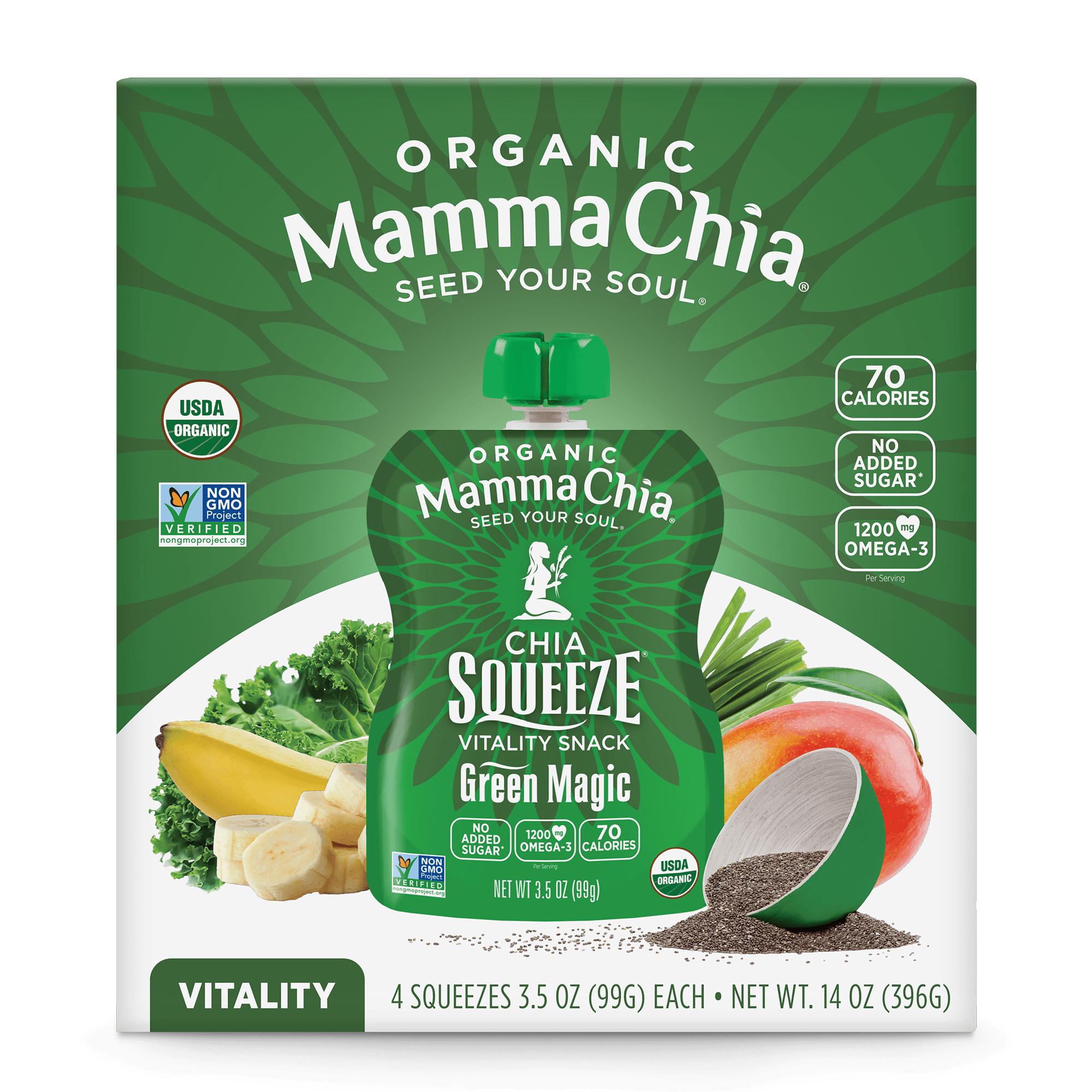 Mama Chia Green Magic Chia Squeeze, 4/3.5 Oz - Walmart.com