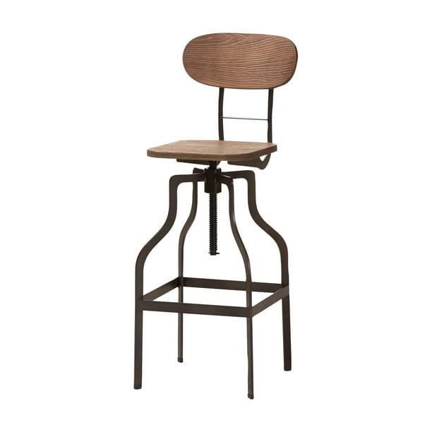 Baxton Studio T-14014-Rust-BS Varek Vintage Rustic Industrial Style ...