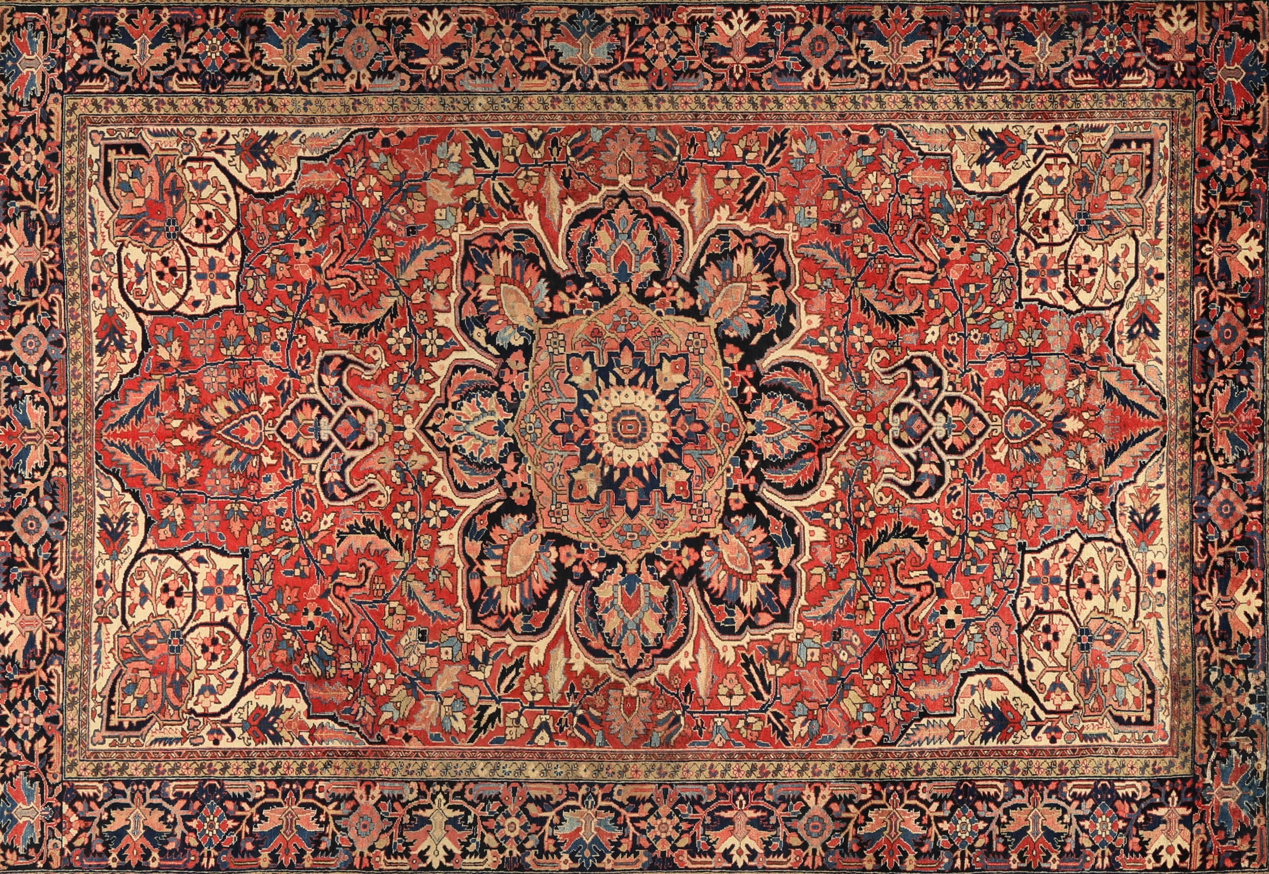 Ahgly Company Indoor Rectangle Traditional Saffron Red Persian Area ...