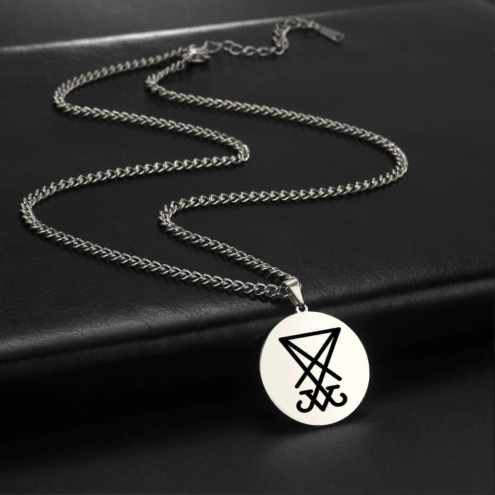 Sigil Of Lucifer Pendant Necklace Stainless Steel Seal Of Satan Satanic ...