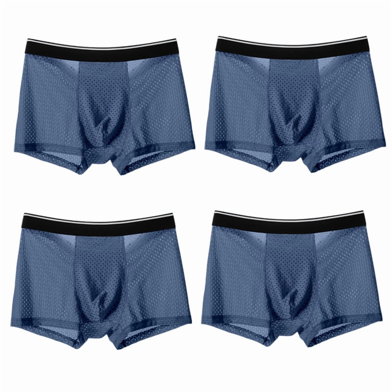 4pcs Men's Briefs Fashion Boxer Shorts Mesh Hole Underwear Men's ...