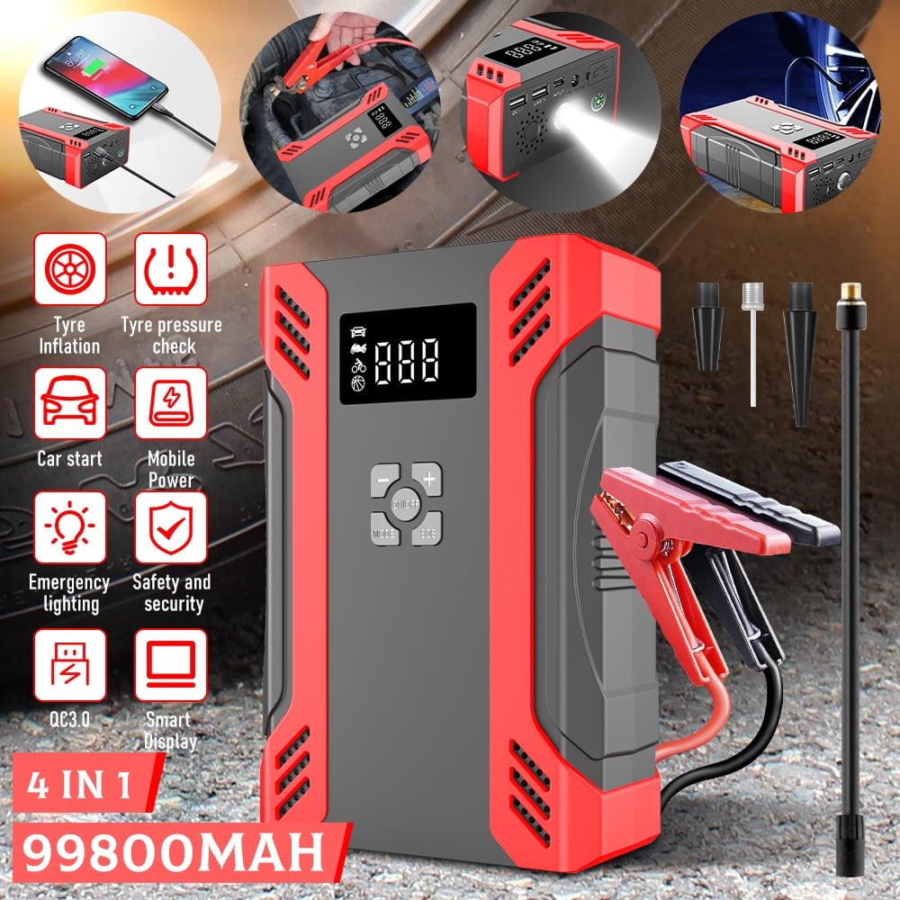 MDHAND Car Jump Starter, Car Emergency Start Power Supply Portable Air ...