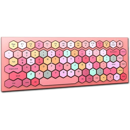 Bluetooth Keyboard, Multi Device Wireless Keyboard with Hexagon Keycap ...