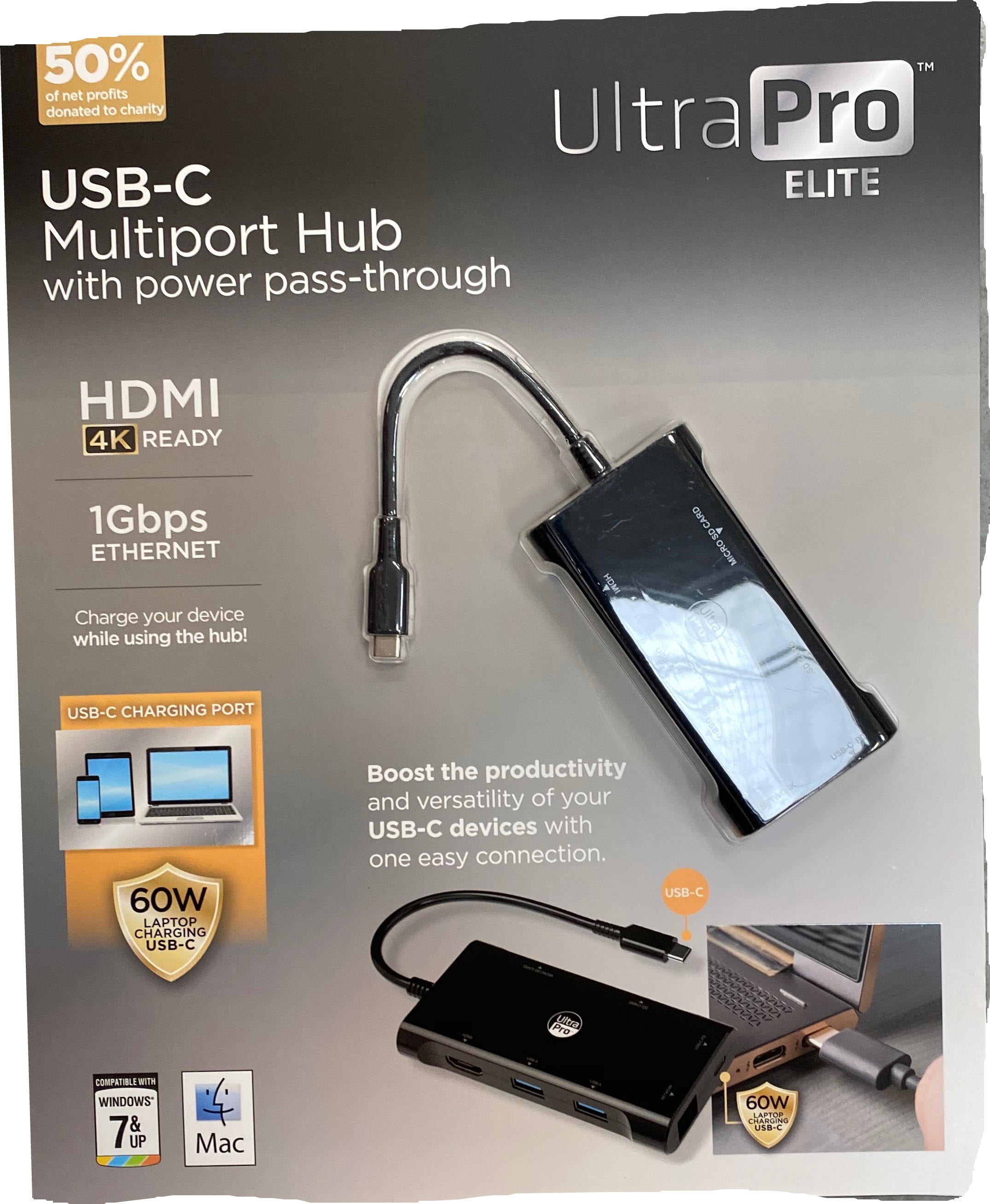 UltraPro Elite USB-C Multiport Hub with Power Pass-Through - Walmart ...