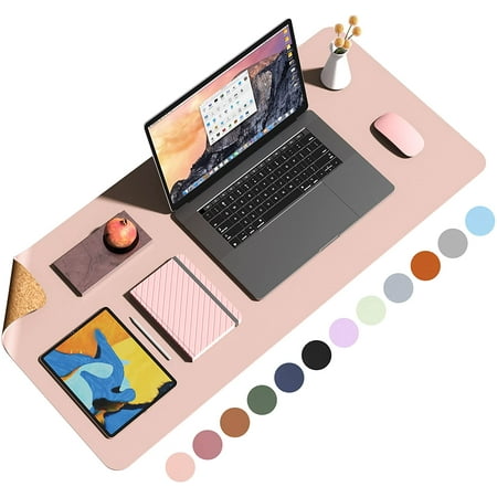 Eco Cork PU Leather Desk Pad,Dual Side Office Desk Mat,Ultra Thin Large ...
