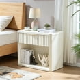 31" Wide Fluted Nightstand with Charging Station, Oversized Extra Large ...
