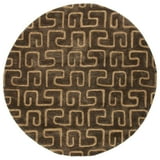 SAFAVIEH Soho Benson Geometric Wool Area Rug, Brown/Gold, 6' x 6' Round ...
