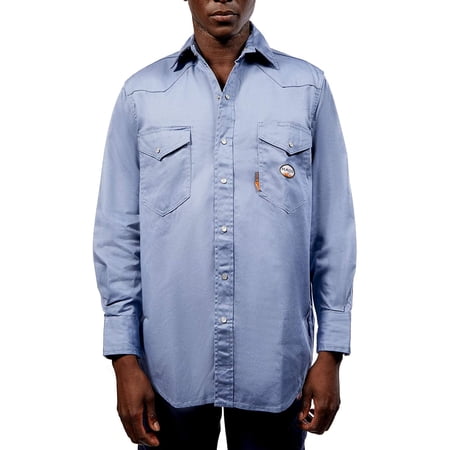 Rasco FR Work Blue Work Shirt with Snaps | Walmart Canada