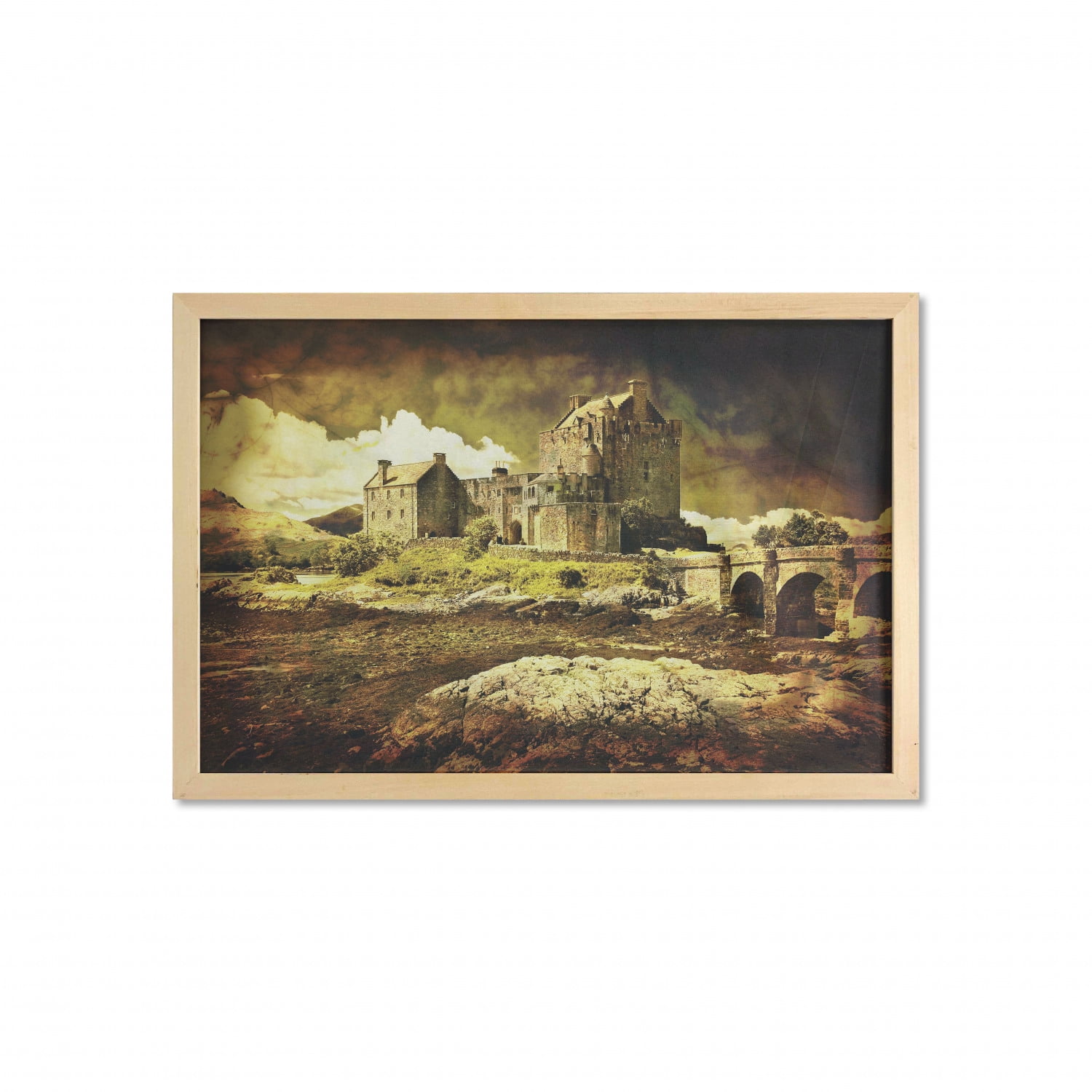 Medieval Wall Art with Frame, Old Scottish Castle Vintage Style ...