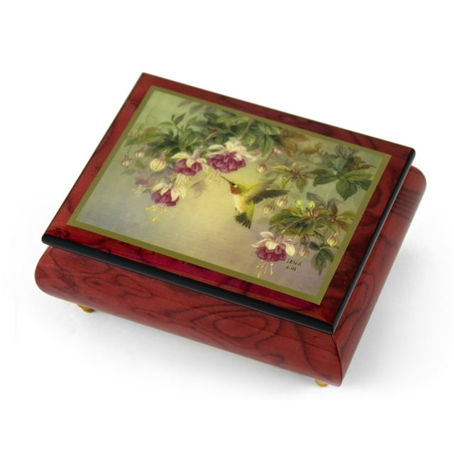 Handcrafted Ercolano Music Box Featuring "Hummingbird W. Fuchsia" by ...
