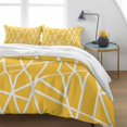 4 Piece Duvet Cover Set Queen, Abstract Geometric Pattern Soft ...