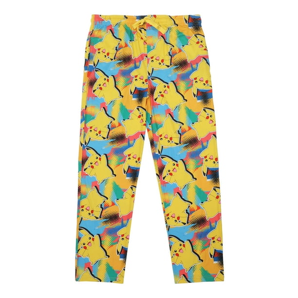 Pokemon Men's Pikachu Pajama Pants Allover Character Multicolor Lounge ...