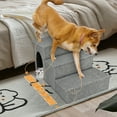 "YUWENUS Collapsible 3-Step Dog Stair with Storage, 17"" Folding Ramp ...