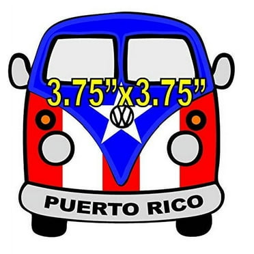 Puerto Rico Flag Sticker (Pack of 2) Vinyl Decal, Hibiscus Flower, "Amapola" - Walmart.com