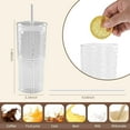 20 OZ Iced Coffee Cup With Glass Lids and Straws,High Borosilicate ...