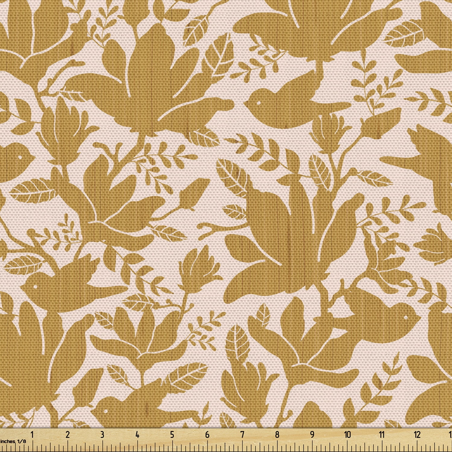 Magnolia Fabric by the Yard Upholstery, Stencil Print Pattern of Birds ...